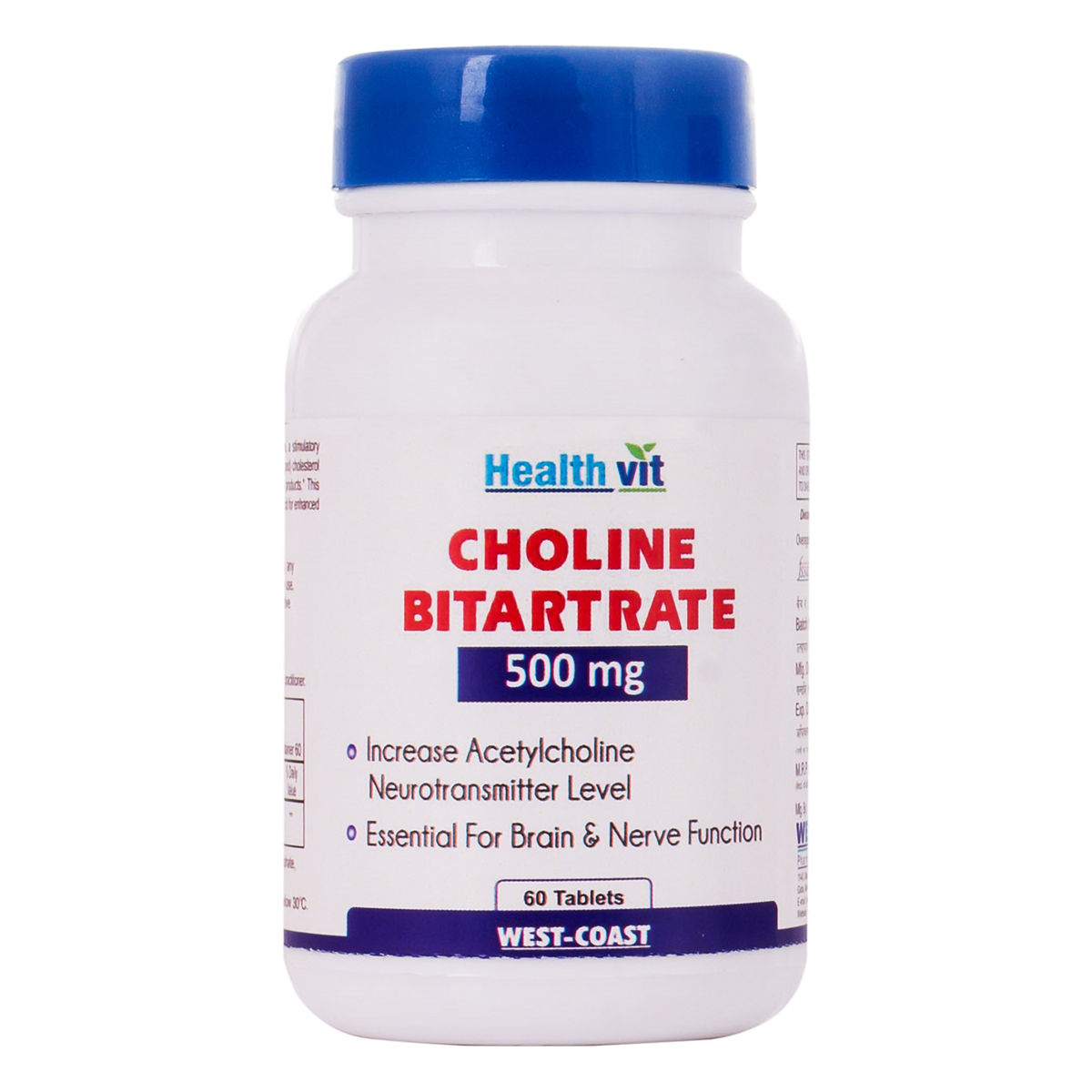 Buy Healthvit Choline Bitartrate 500 mg, 60 Tablets | 19 Minutes ...