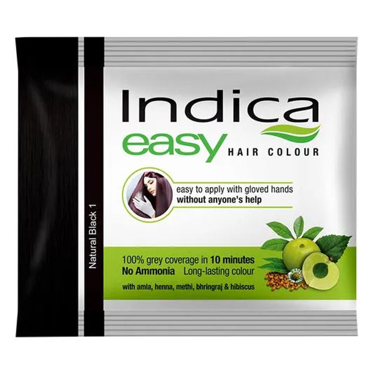 Buy Indica Easy Hair Colour Natural Black, 25 ml | 19 Minutes Delivery ...