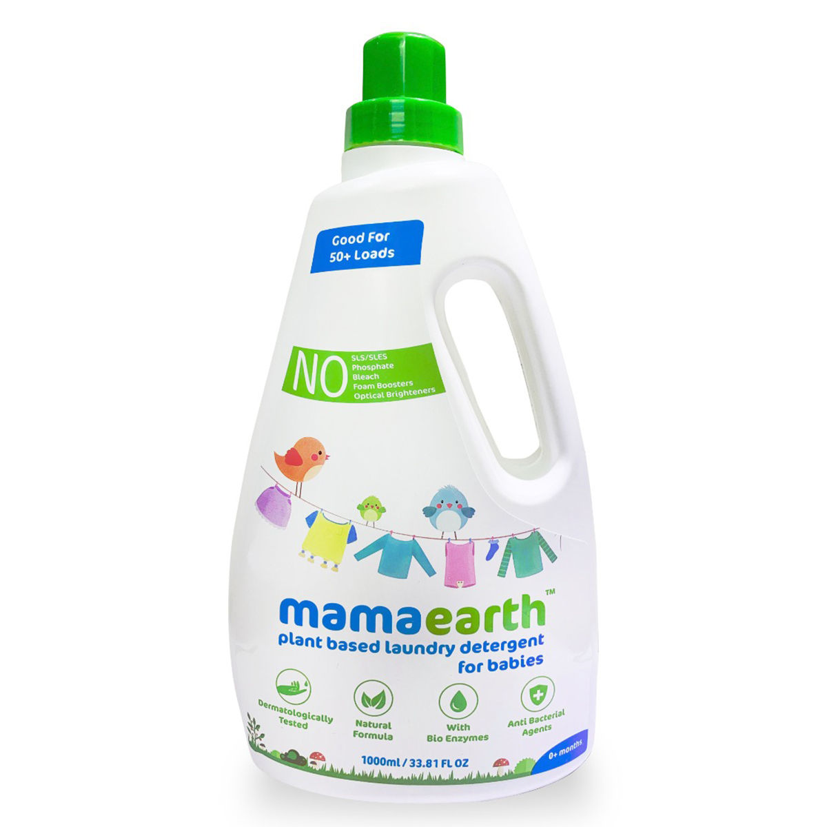 Mamaearth Plant Based Baby Laundry Liquid Detergent for 0+ Months, 1000 ...