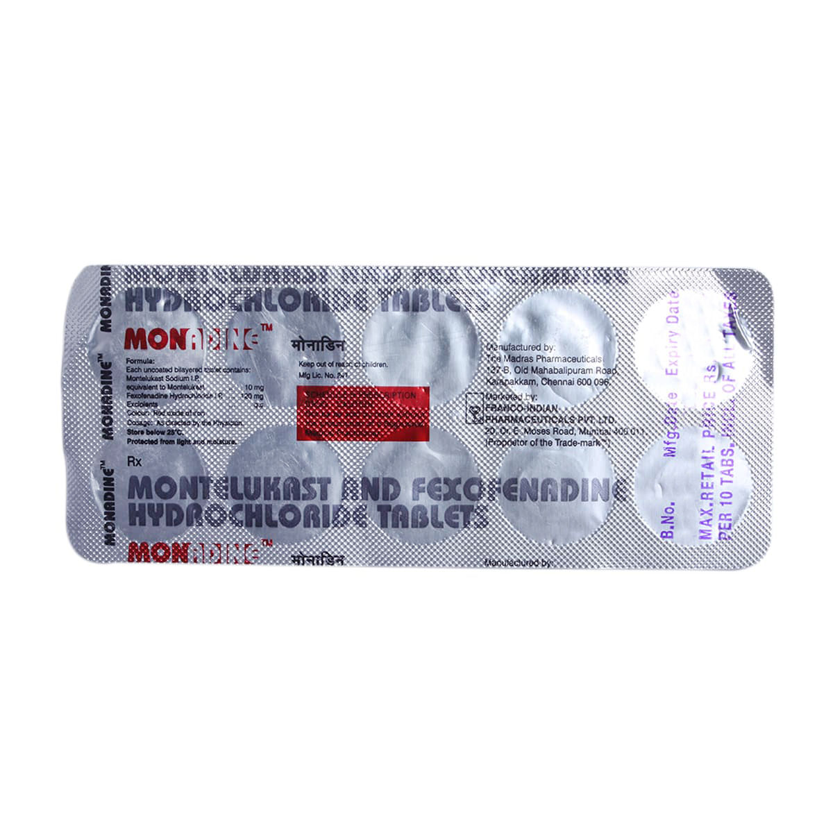 Buy MONADINE TABLET - Apollo Pharmacy.