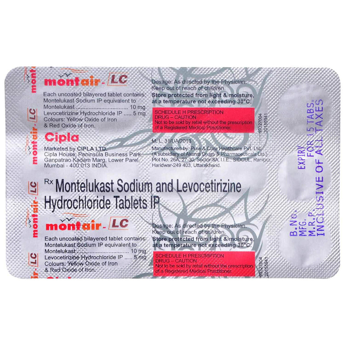 Montair-LC Tablet 15's | Uses, Side Effects, Price | Apollo Pharmacy