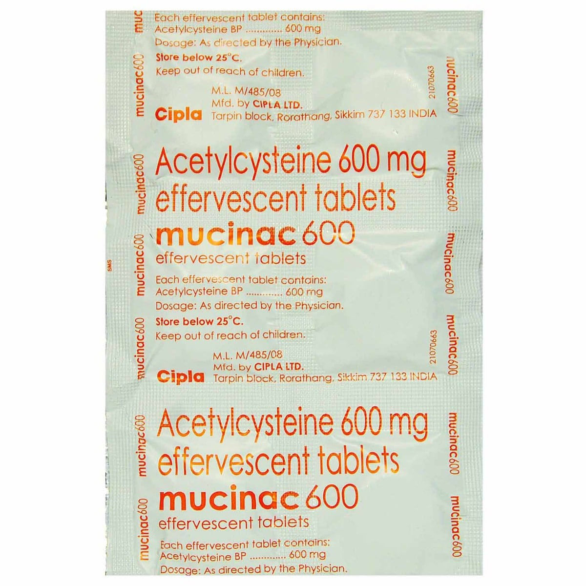 Mucinac 600 Sugar Free Orange Effervescent Tablet | Uses, Side Effects ...