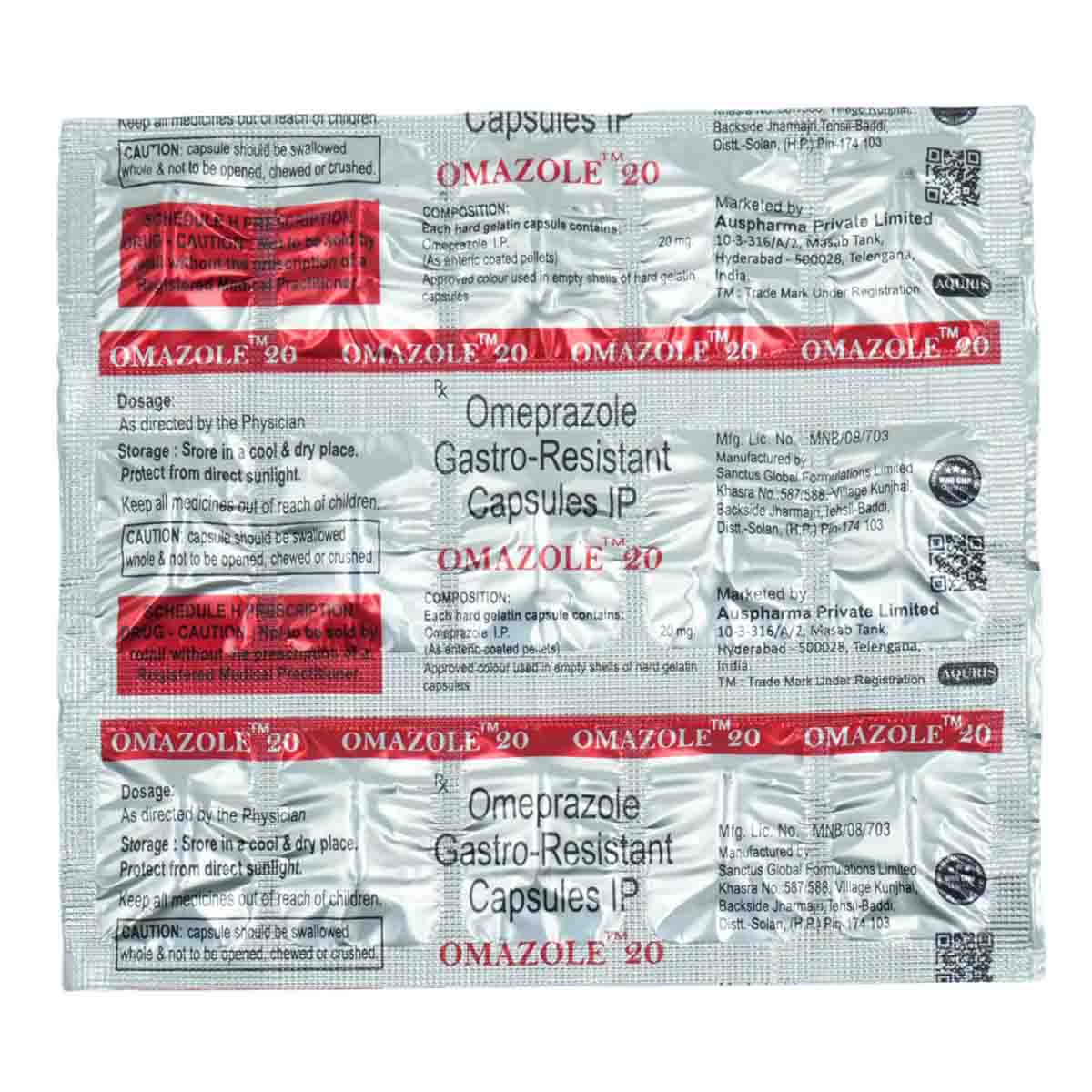 Omazole 20 Capsule 15's | Uses, Side Effects, Price | Apollo Pharmacy