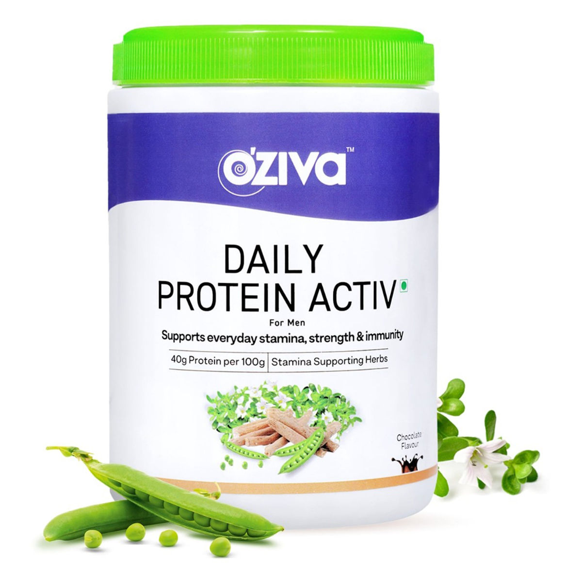 Buy OZiva Daily Protein Activ Chocolate Flavour Powder for Men, 300 gm ...