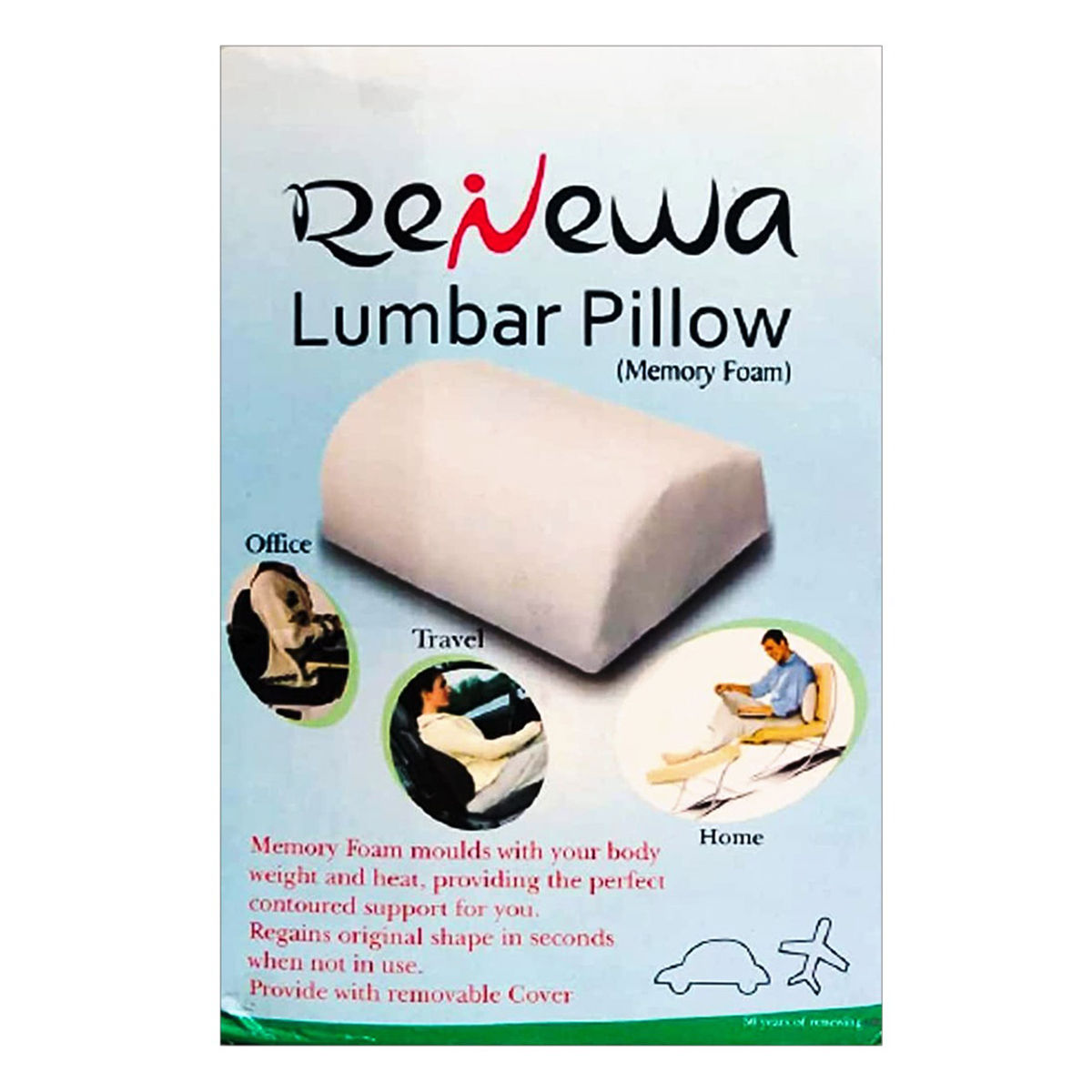 Buy Renewa Memory Foam Lumbar Pillow Universal, 1 Count | 19 Minutes ...