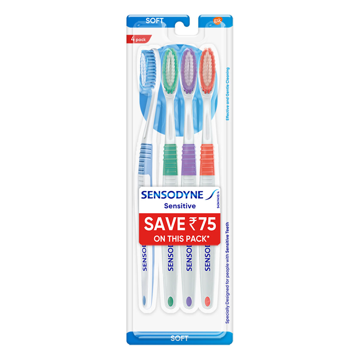 Buy Sensodyne Sensitive Soft Toothbrush, 4 Count | 19 Minutes Delivery ...