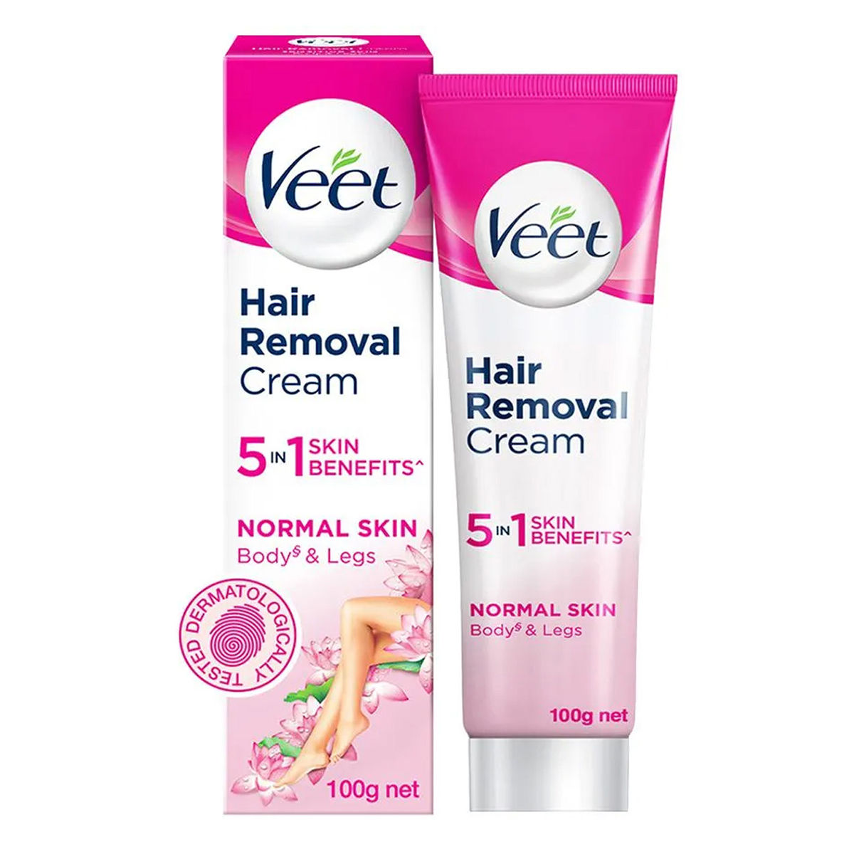 Veet 5 in 1 Skin Benefits Hair Removal Cream for Normal Skin, 100 gm ...