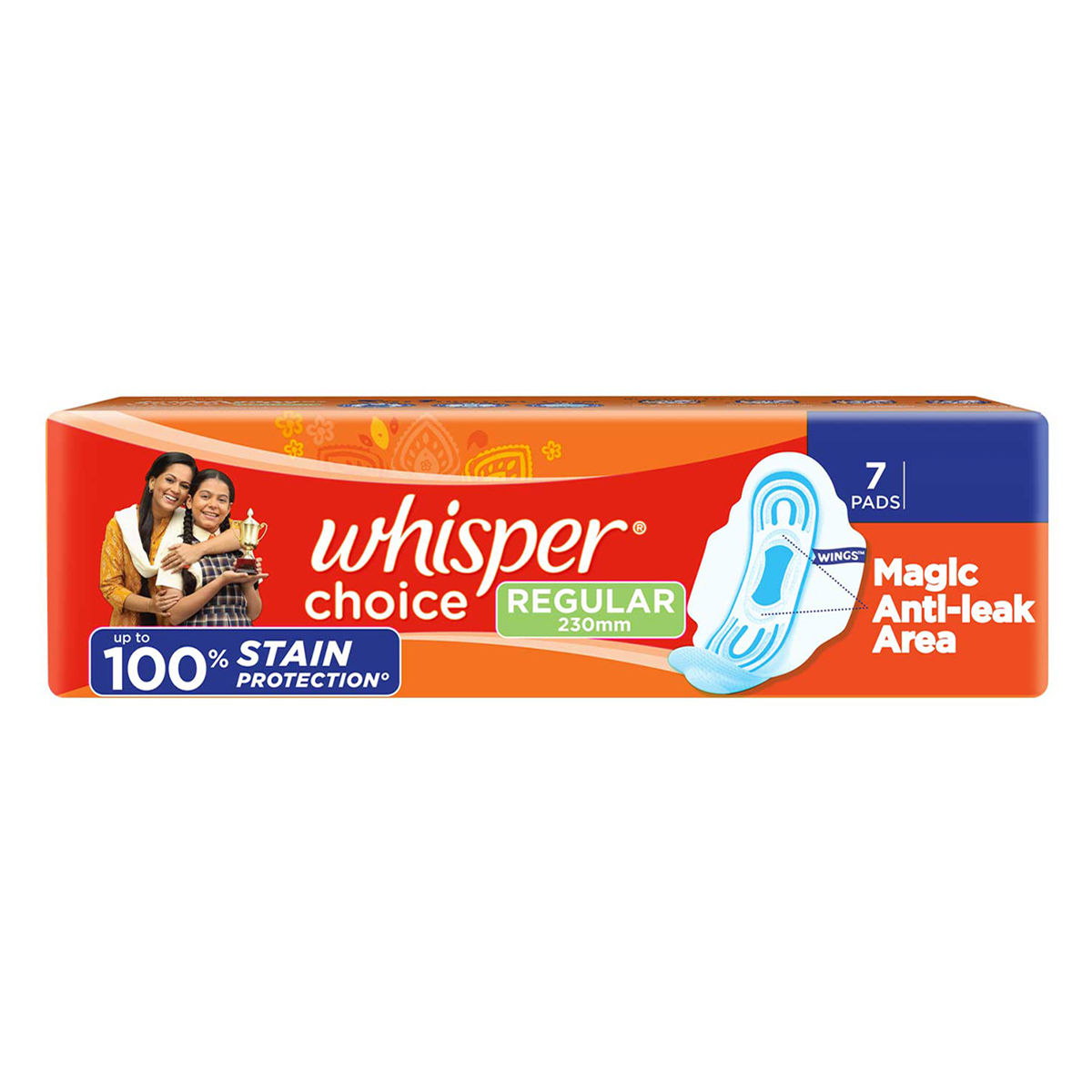 Buy Whisper Choice Sanitary Pads Regular, 7 Count | 19 Minutes Delivery ...