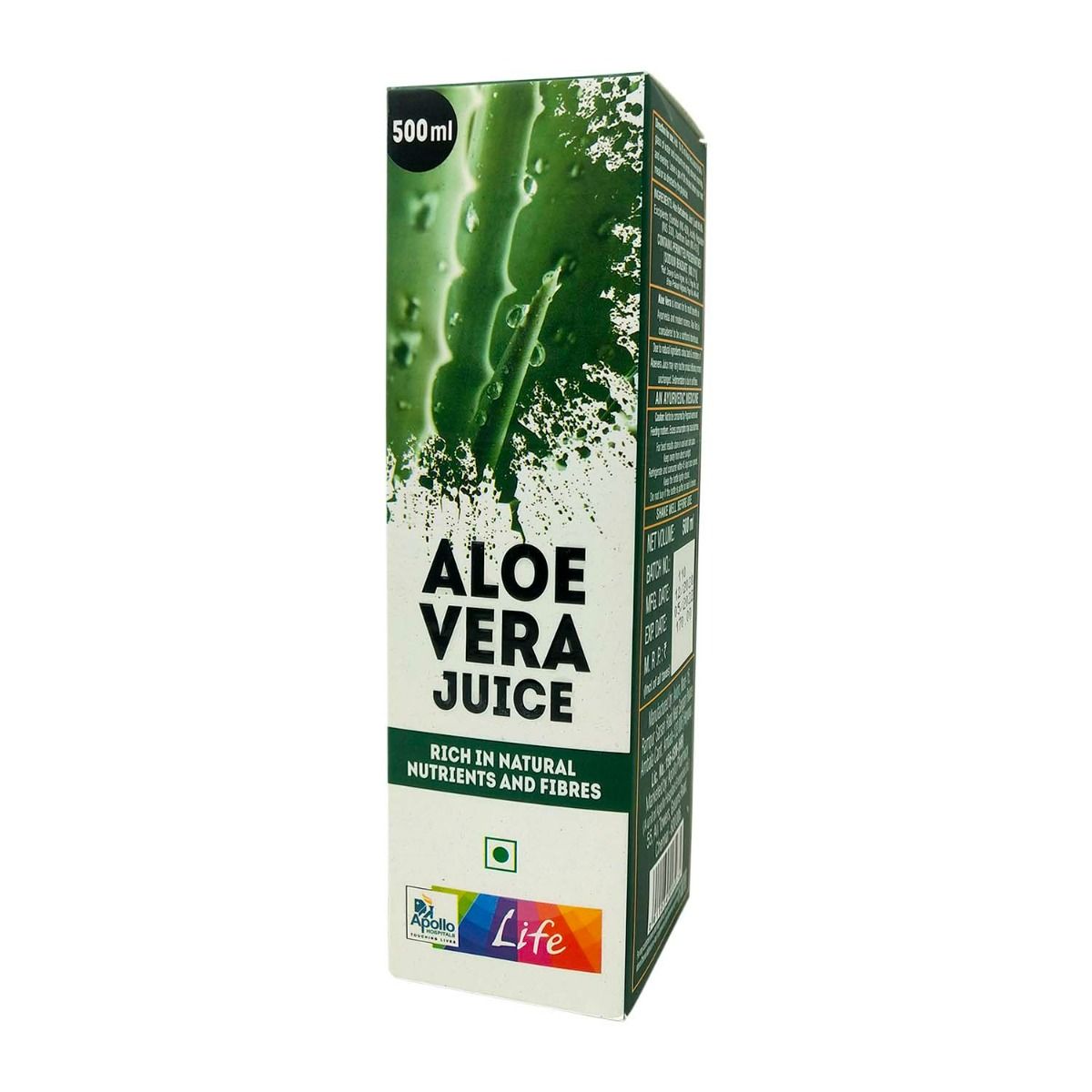 Buy Apollo Life 100% Natural Aloe Vera Juice 500ml - Apollo Pharmacy.