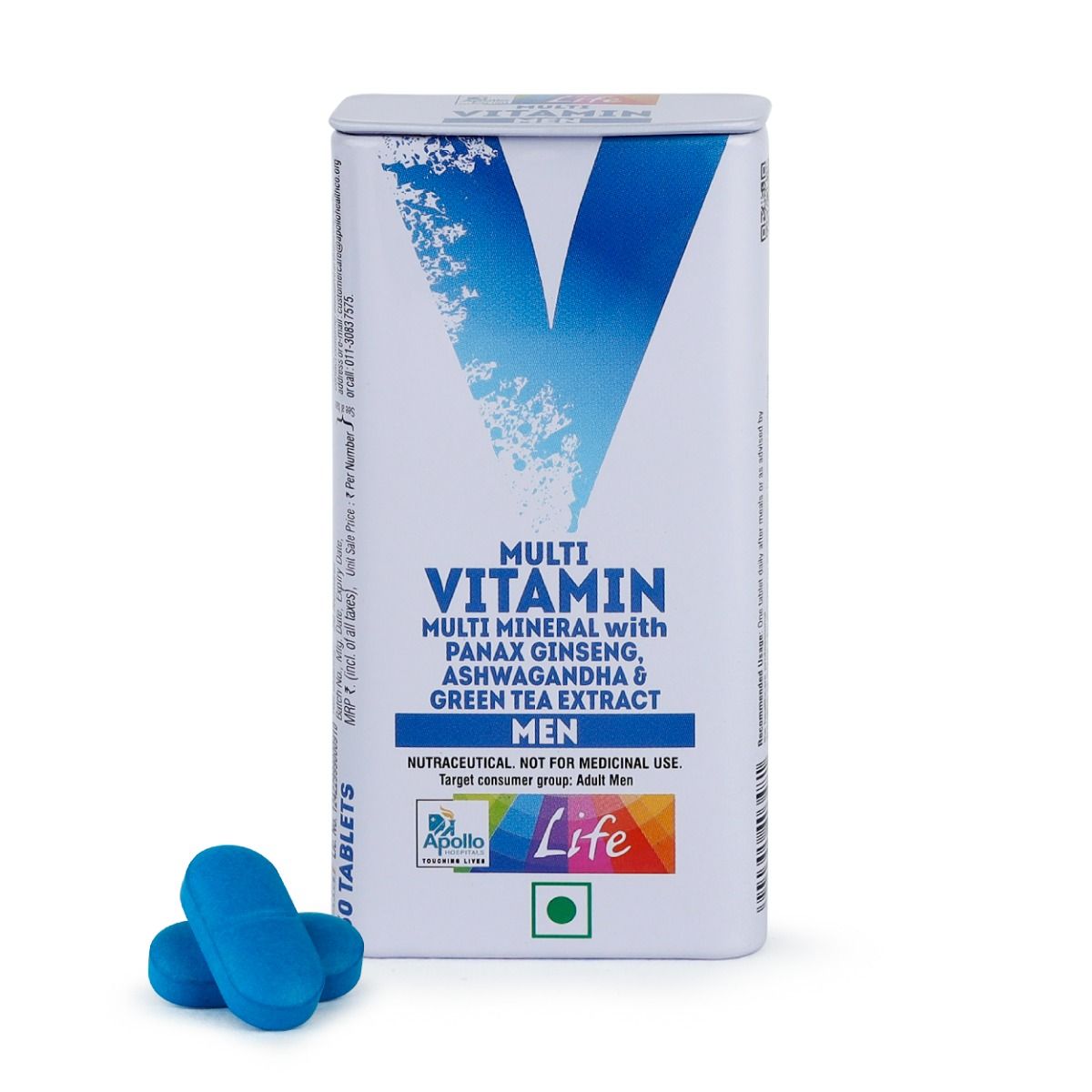 Buy Apollo Life Multi Vitamin Tablet for Men, 30 Tablets | 19 Minutes ...