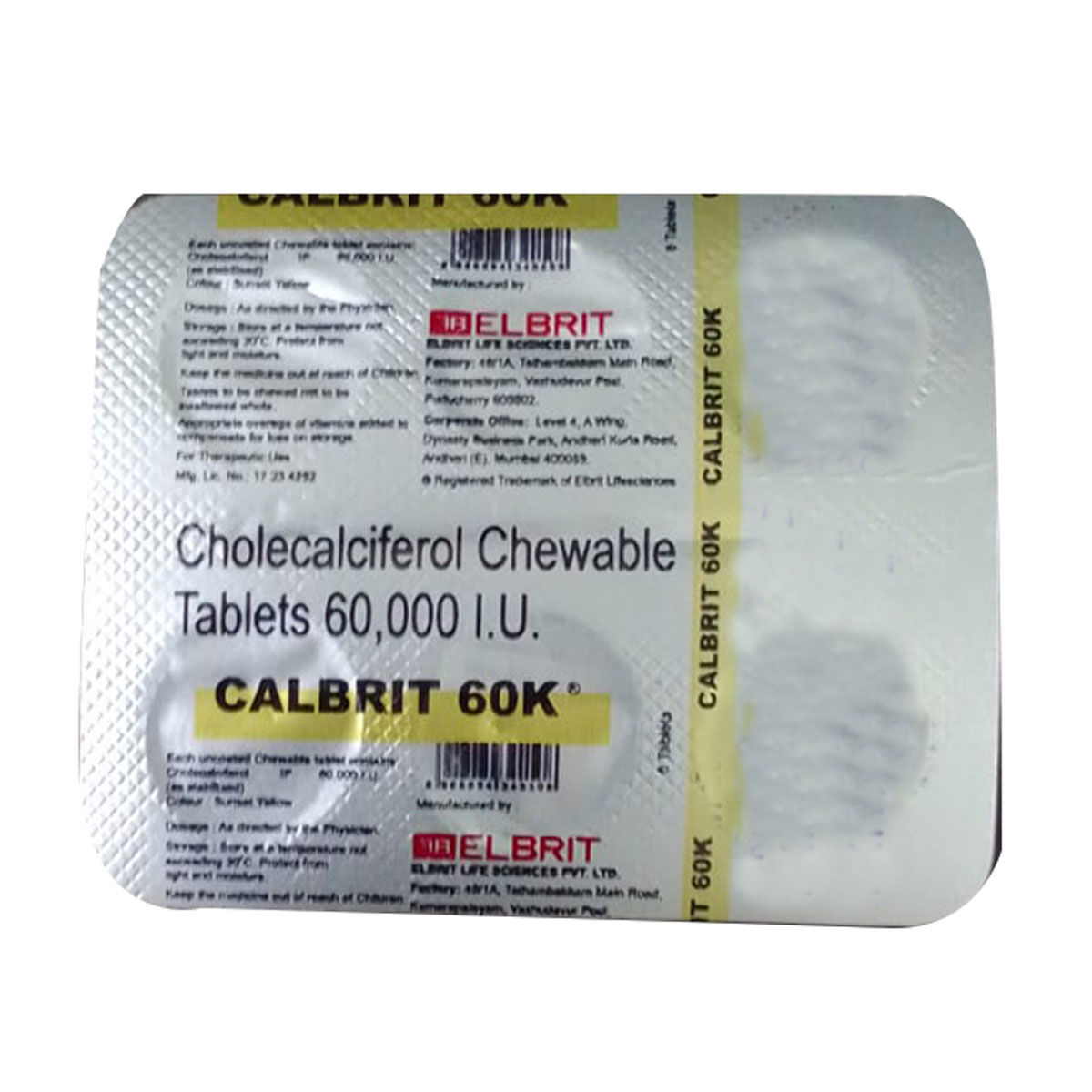 Calbrit 60K Chewable Tablet | Uses, Side Effects, Price | Apollo Pharmacy