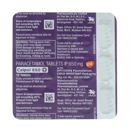 Calpol 650 Plus Tablet | Uses, Side Effects, Price | Apollo Pharmacy