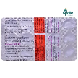 Zevert MD 24 Tablet | Uses, Side Effects, Price | Apollo Pharmacy